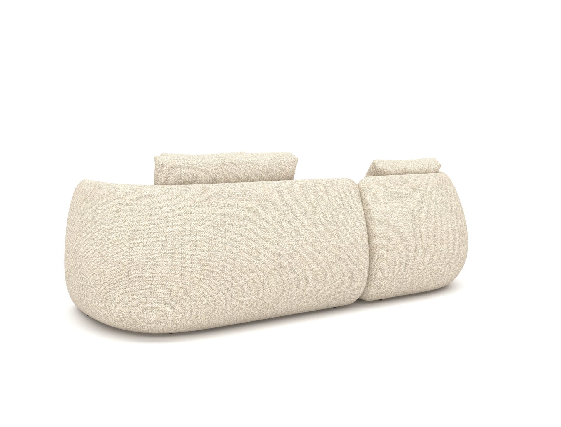Cream 2 Seater Sofa Rear View - Akula Living