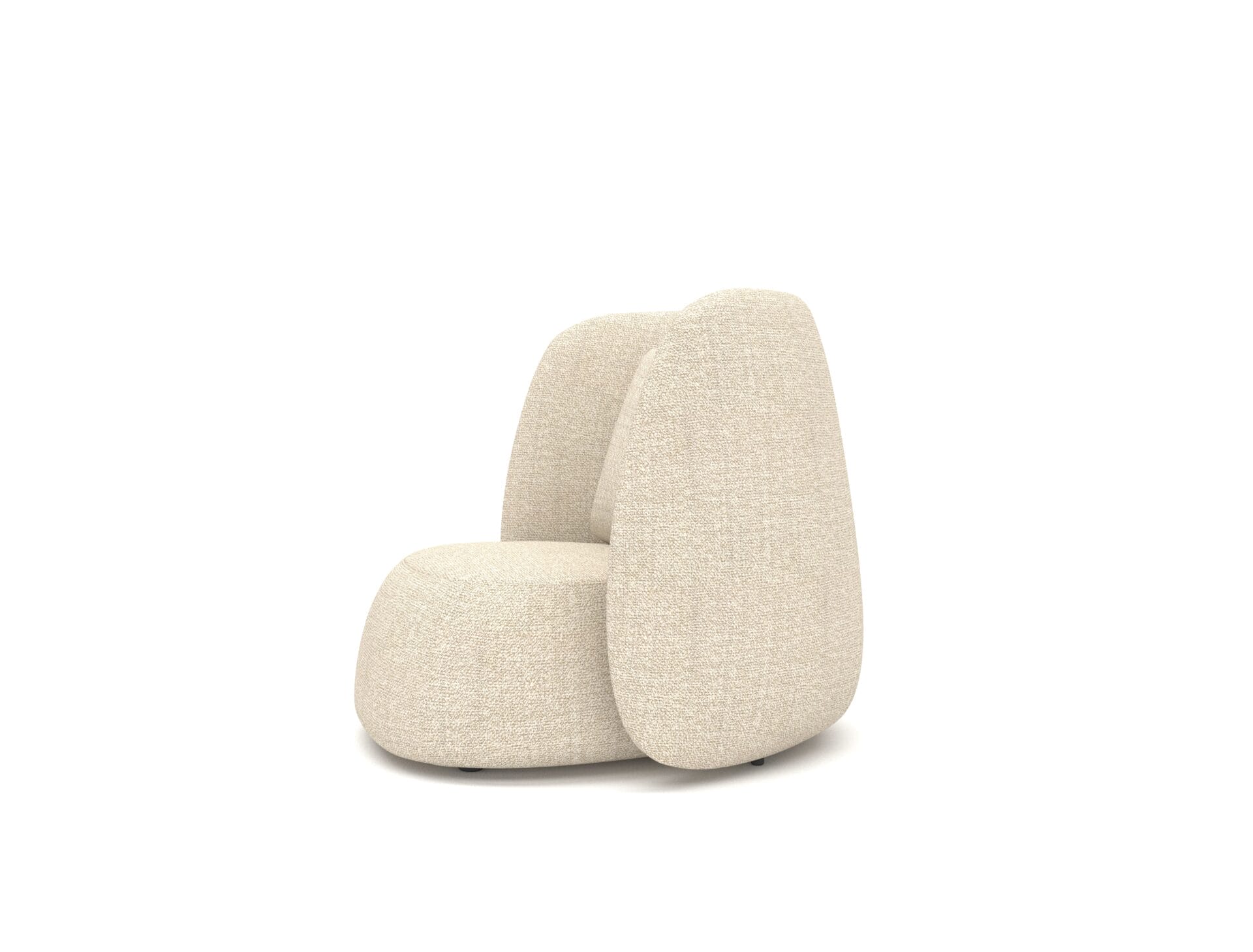 Cream Chair With Cushion Side Angle - Akula Living