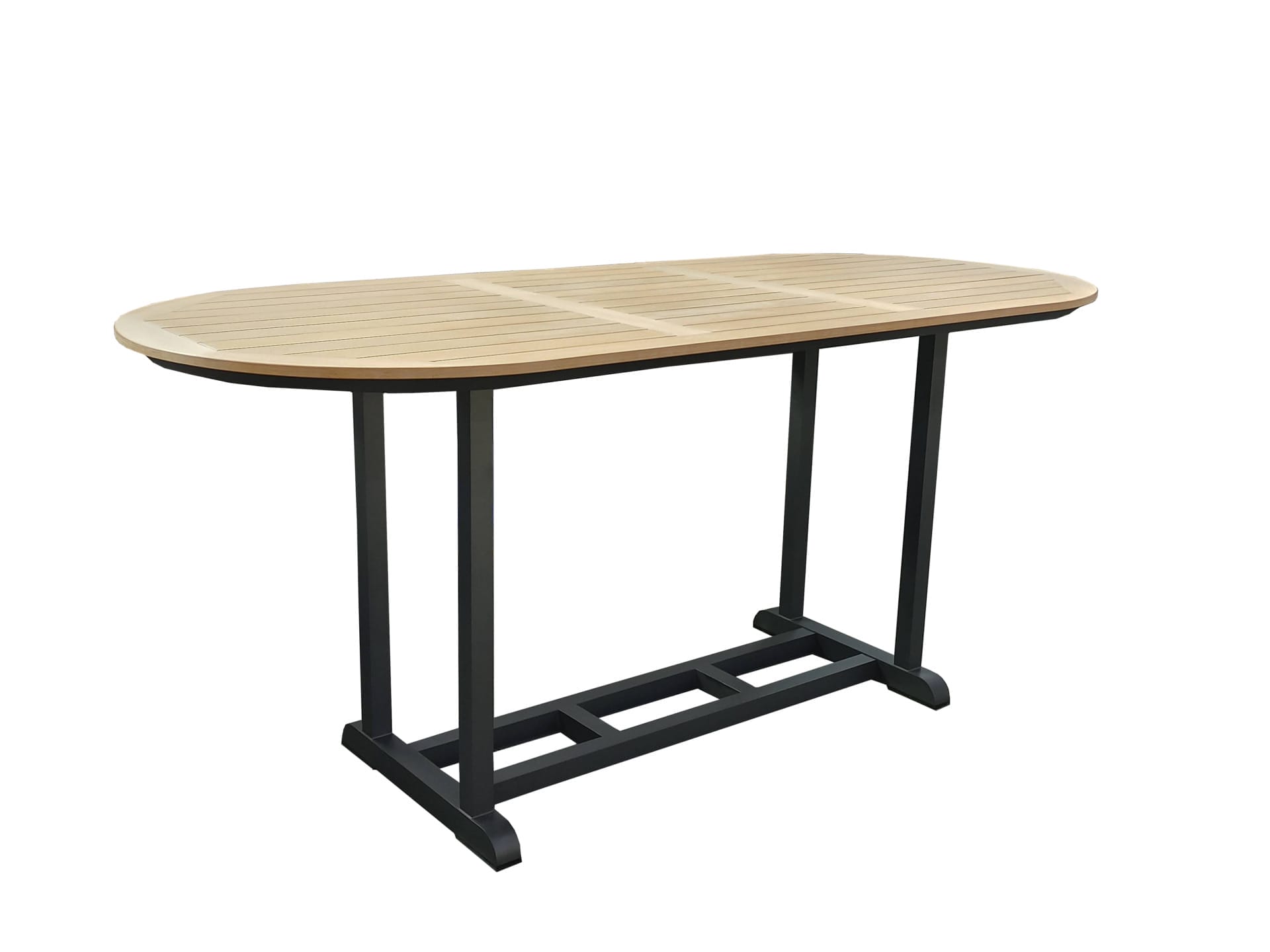 Akula Lava Alu and Teak Top High Counter Dining Table - Akula Living